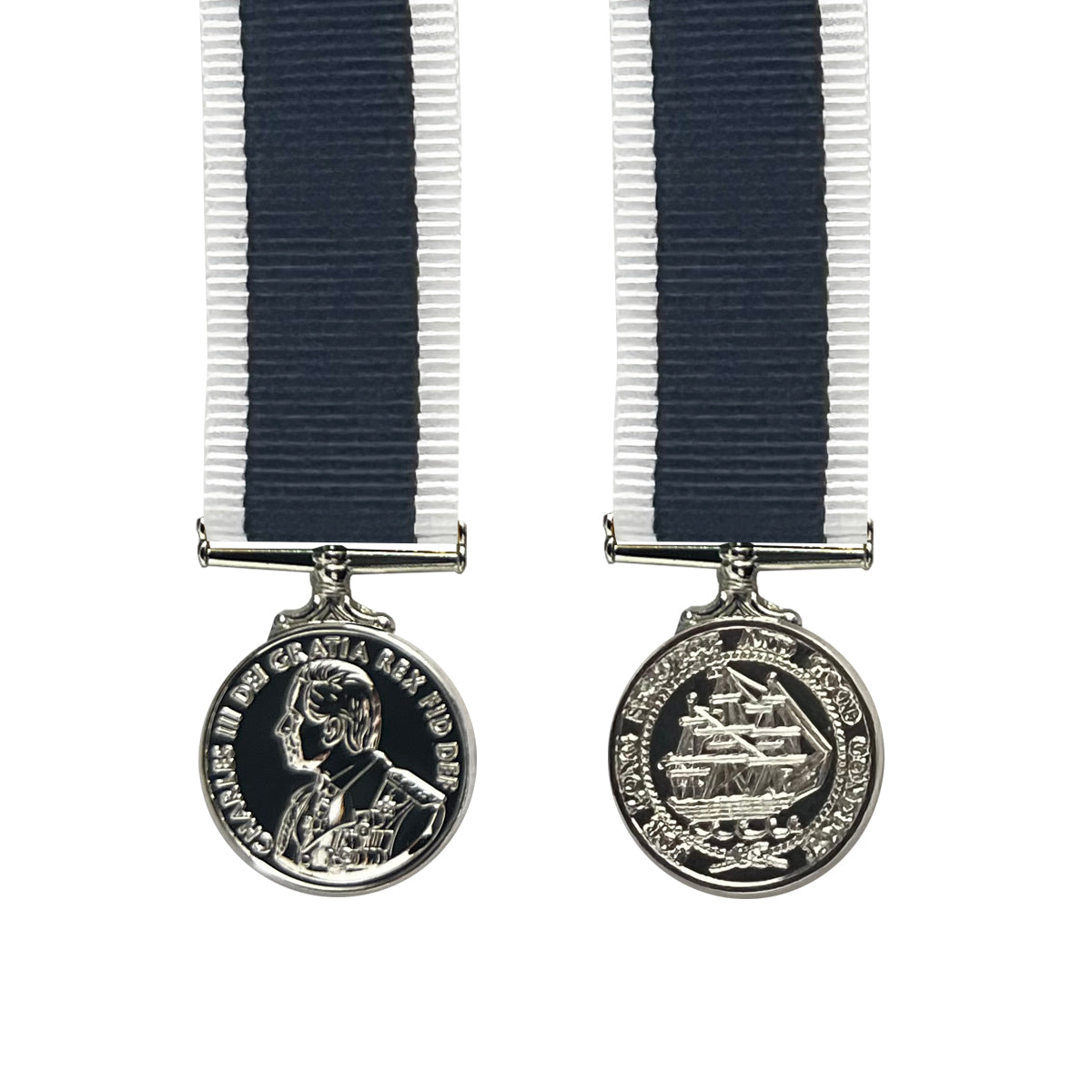 King Charles III Royal Navy Long Service Miniature Medal – Empire Medals