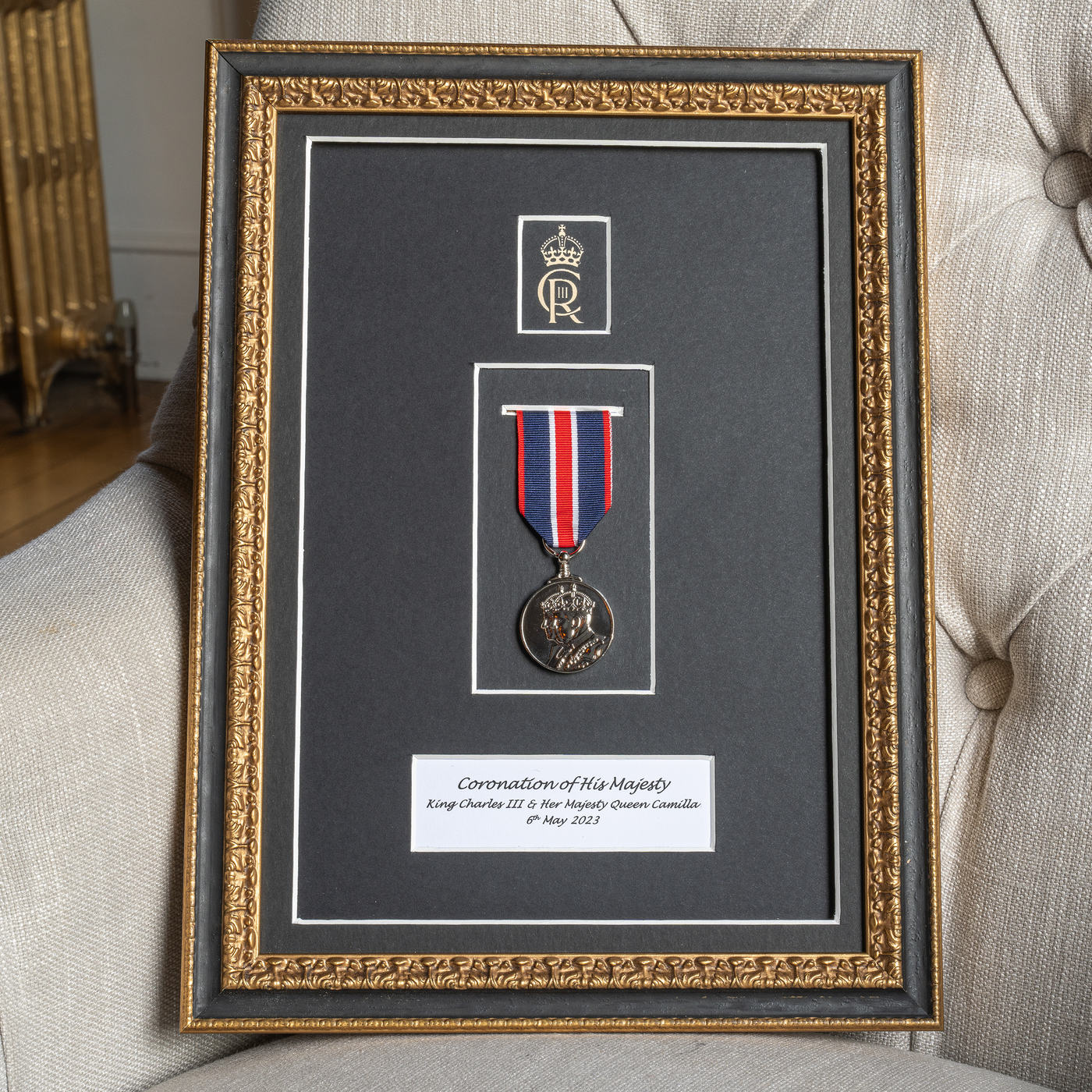 King Charles Coronation Full Size Medal Framed — Empire Medals