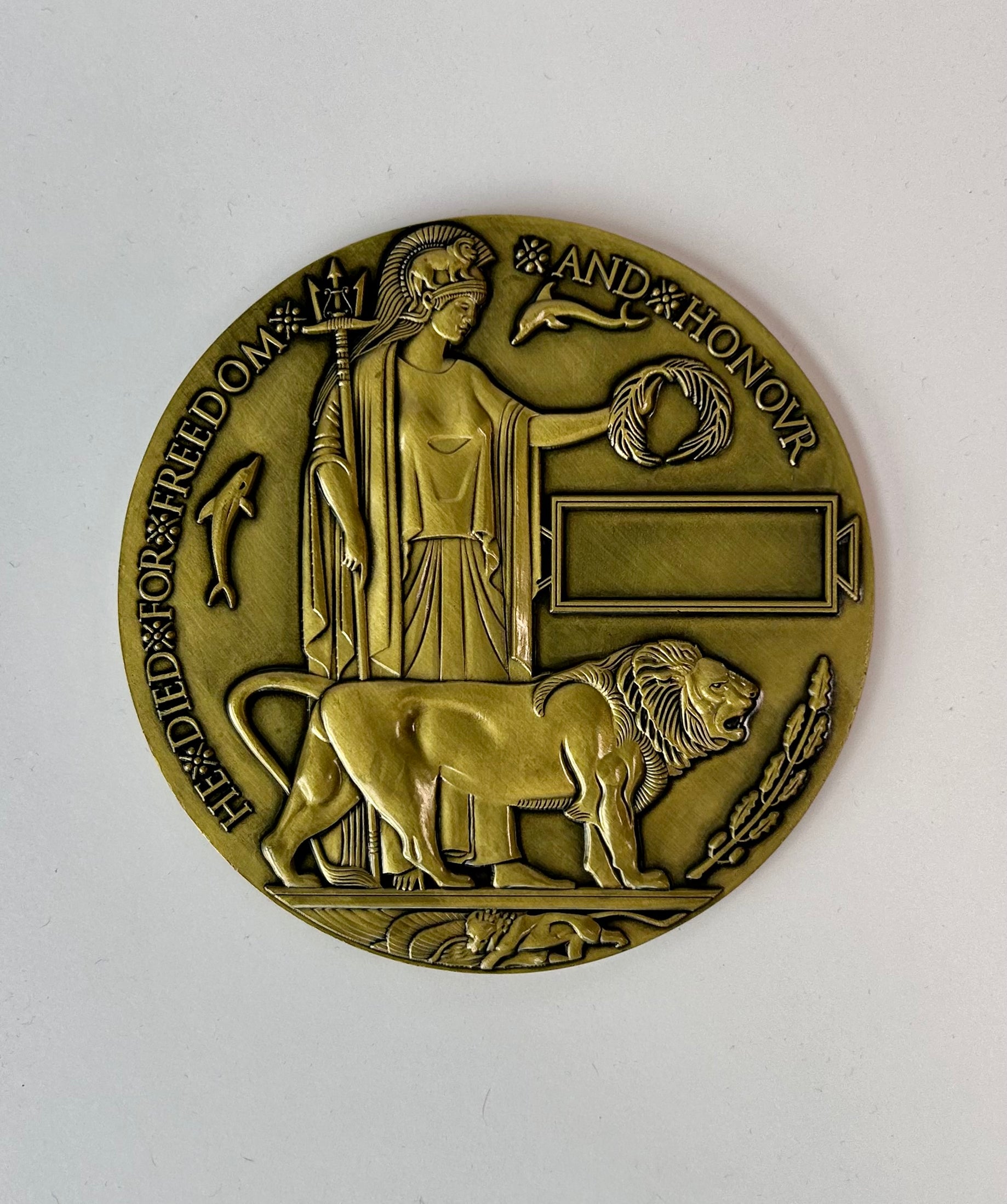 Memorial Plaque - The Death Penny with Memorial Scroll — Empire Medals