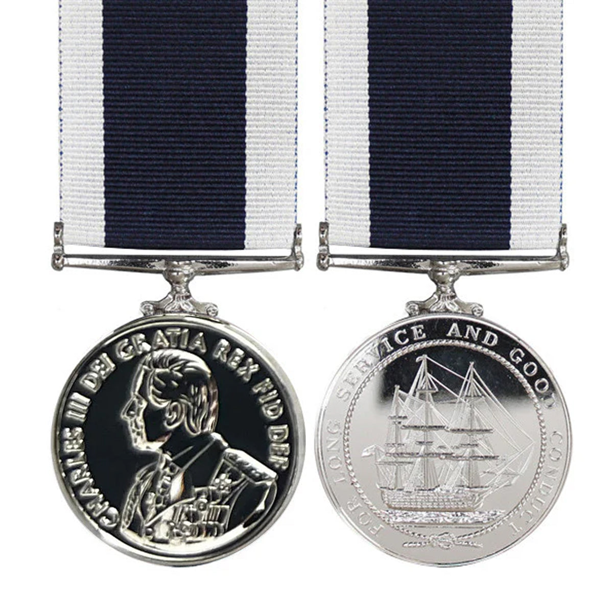 King Charles III Royal Navy Full Size Medal — Empire Medals