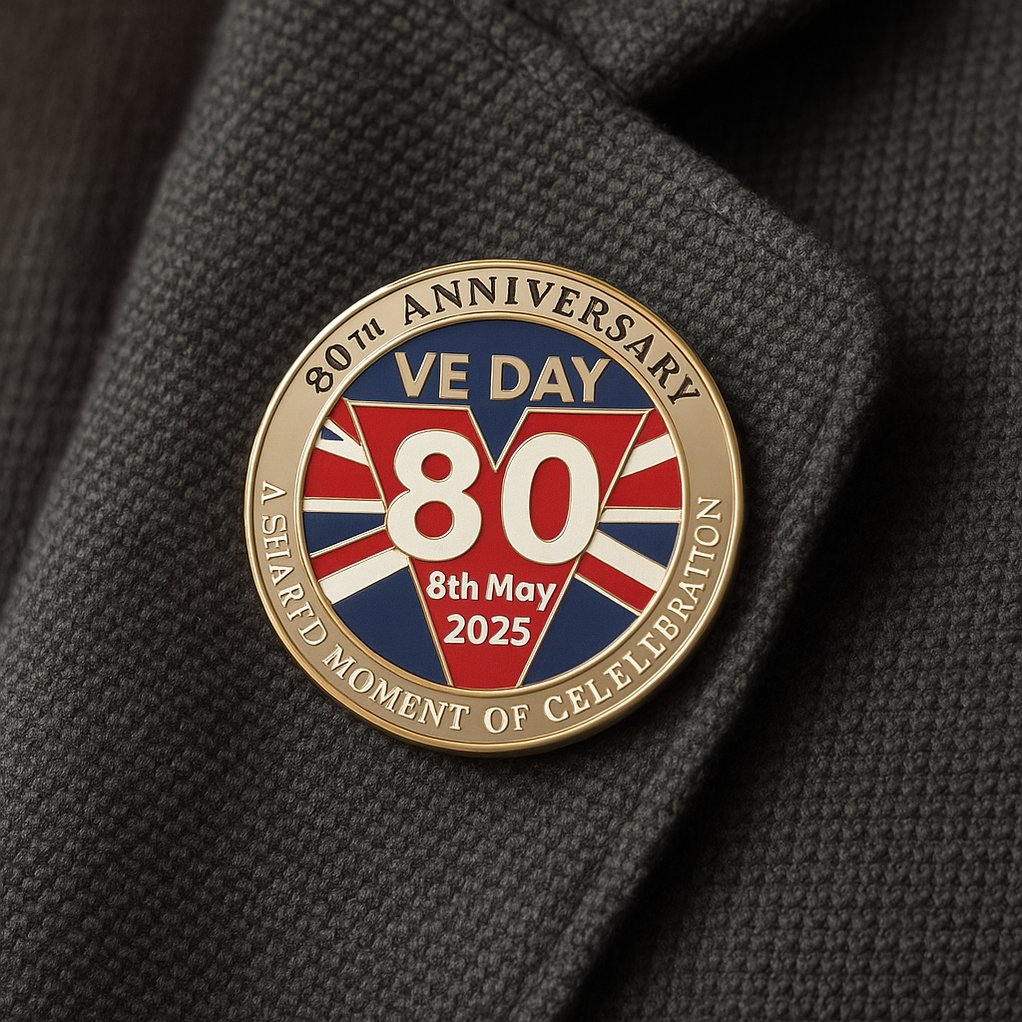 VE Day 80 Official Lapel Badge — Empire Medals