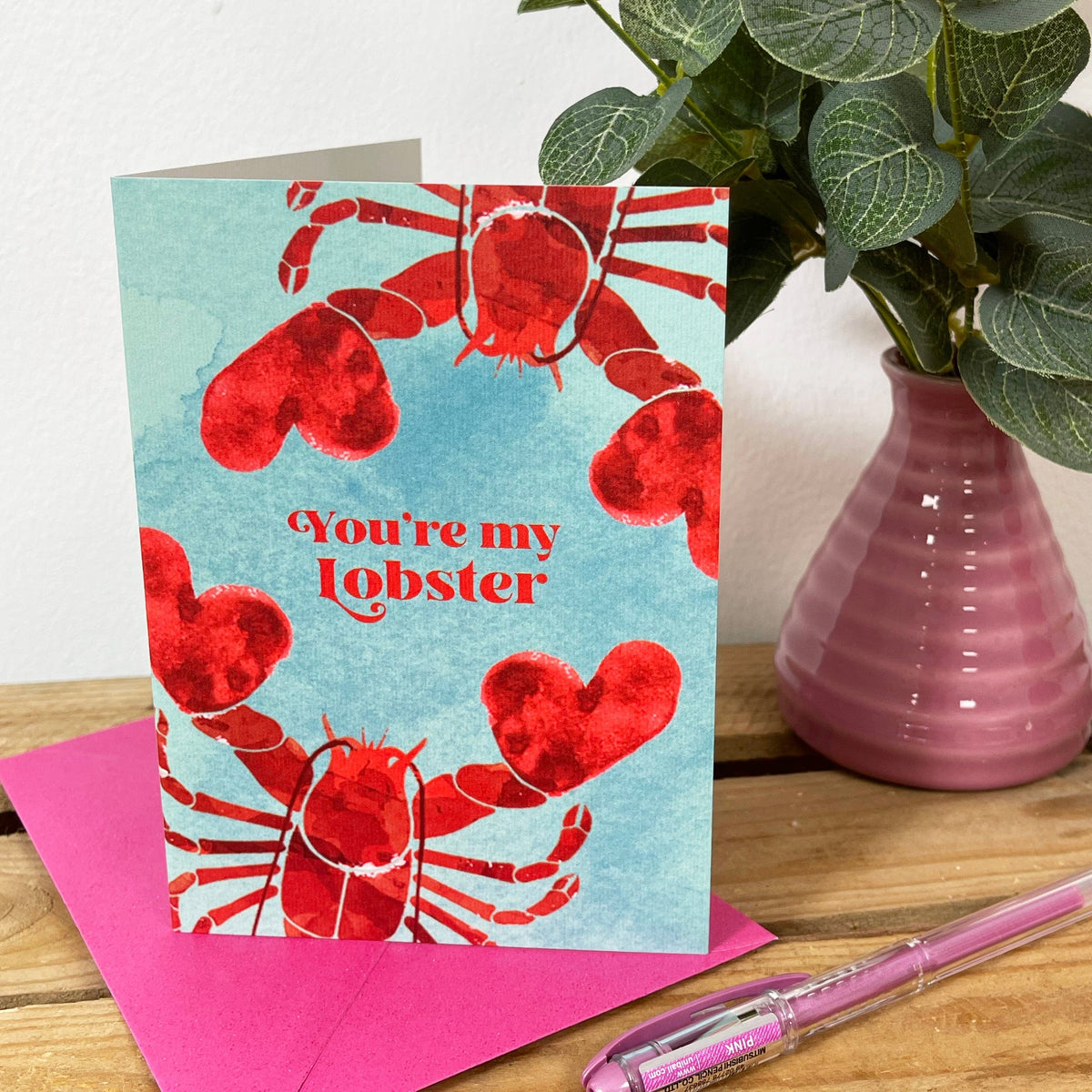 Lobster Greetings Card Customised Life Partner Gift| Not Just a Print ...