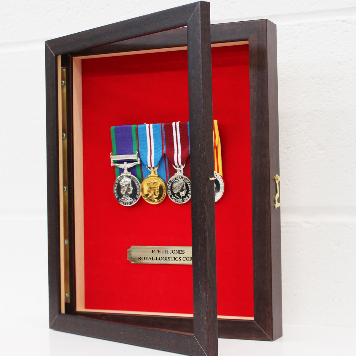Wall Mounted Medal Display Case with Hinged Front Opening — Empire Medals